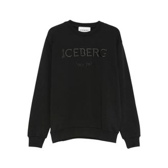 Iceberg Homme, Sweatshirts et sweats &agrave; capuche, Noir, Taille: XL SweaT-shirt &agrave; col rond avec logo brod&eacute;
