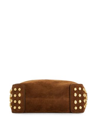 Tod's Metal-Studded Suede Shoulder Bag - Brown
