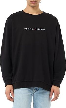 Tommy Hilfiger Sweat Homme Track Top avec Col Ras-du-Cou, Noir (Black), XXL