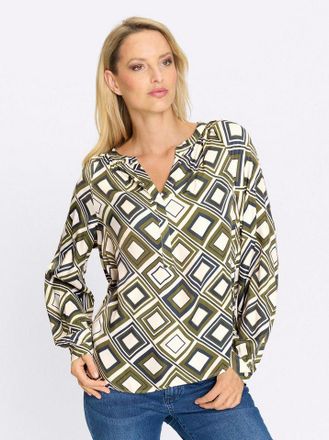 Heine Klassische Bluse Druck-Bluse Langarm