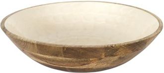 The Home Deco Factory KA0652, Saladier en manguier Naturel, Design &eacute;l&eacute;gant et Polyvalent, Con&ccedil;u pour salades et Plats vari&eacute;s, diam&egrave;tre 33 cm, Couleur Marron Beige