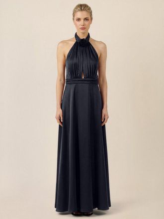 Apart Abendkleid aus Satin mit amerikanischem Ausschnitt