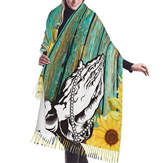 Generic Citation Religieuse Inspirante, Verset Biblique, Croix, Tournesol Chaud Châle Doux Foulards Classique Echarpe Cadeau