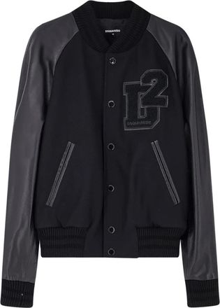 Dsquared2 Homme, Vestes, Noir, Taille: XS Veste en laine avec manches en cuir