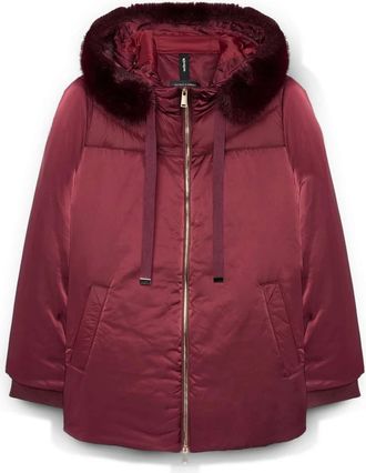 Fiorella Rubino Femme, Vestes, Rouge, Taille: 48 FR Doudoune bi-mati&egrave;re avec capuche