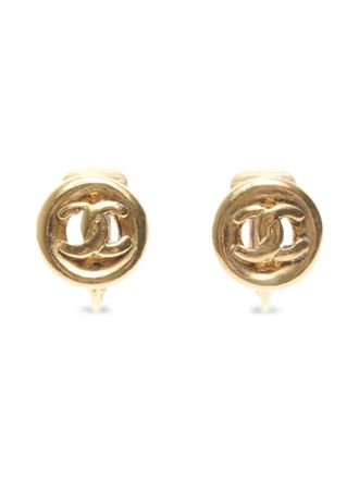 Chanel 1971-1980 CC Ohrclips mit Logo - Gold