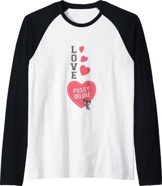 Pussy Deluxe Love 3 Hearts Cat Raglan