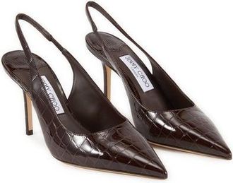 Jimmy Choo London Sling-back Love 85 vernies imprim&eacute; crocodile