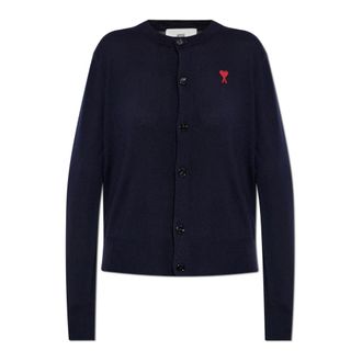 Ami Wollcardigan mit Logo - - Knitwear - Damen - Blau - M
