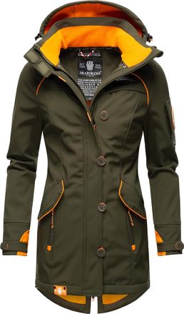 Marikoo Damen Outdoor Parka Kurzmantel Outdoor Mantel mit Kapuze Soulinaa Olive Gr. XS