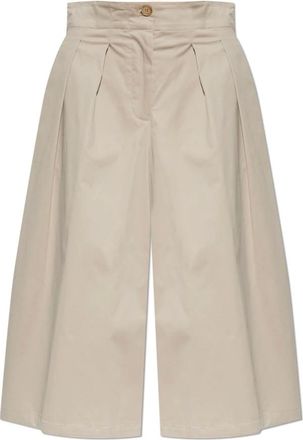 Emporio Armani Femme, Shorts, Beige, Taille: 38 FR Culottes en coton stretch bross&eacute;