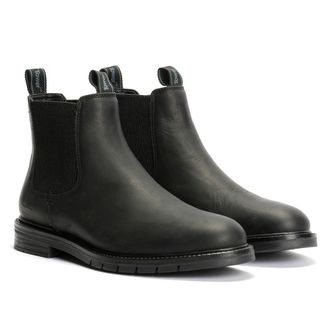 Tower London Harbour Leder Herren Schwarze Stiefel