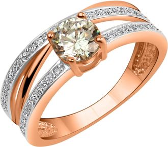 Zeeme Silber Ring 925/- Sterling Silber Rosevergoldet Zirkonia