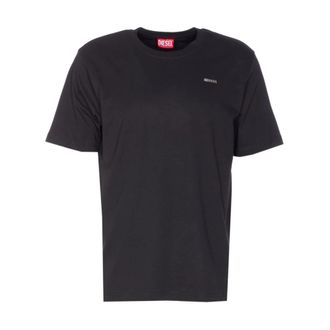 Diesel Logo Crewneck T-shirt Schwarz - - Tops - Herren - Schwarzk - L