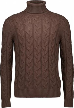 Gran Sasso Pull &agrave; col roul&eacute; torsad&eacute; - Homme - Pulls - Brun - Taille: 2XL
