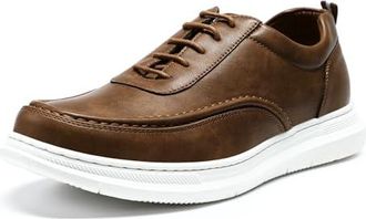 AlltheMen Baskets Hommes Chaussures Casual Oxford &agrave; Lacets Business Mariage Mocassins Basses L&eacute;ger Marron 45