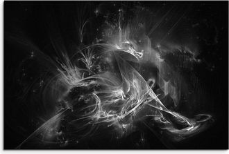 Paul Sinus Art Sinus Art Abstrakt 1046-120x80cm SCHWARZ-Weiss Bilder - Wandbild Kunstdruck in XXL Format - Fertig Aufgespannt - TOP - Leinwand - Wand Bild - Kunst Bi