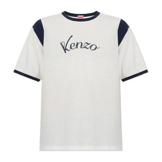 Kenzo Homme, Tops, Blanc, Taille: M T-shirt avec logo