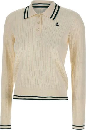 Sporty & Rich Femme, Pulls, Blanc, Taille: 36 FR SRC Mini Cable Polo