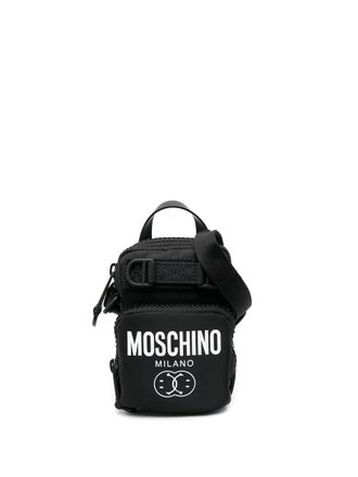 Moschino sac port&eacute; &eacute;paule zipp&eacute; &agrave; logo imprim&eacute; - Noir