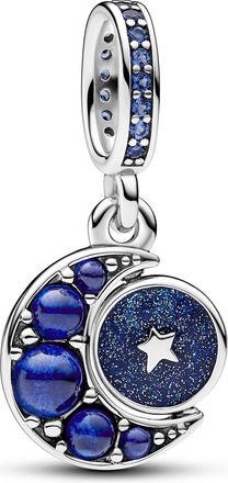 Pandora Moments Funkelnder Drehender Mond Charm-Anhänger aus Sterling Silber mit künstlichen Kristallen, Kompatibel Moments Armbändern, 792979C01