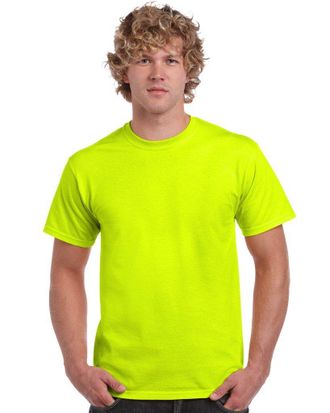 Gildan Herren T-Shirt Adult Ultra Cotton 2000, Einfarbig, Gelb (Safety Green 188), XXXXX-Large (Herstellergr&ouml;&szlig;e: 5XL)