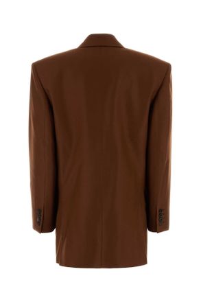 Saint Laurent Womens Veste Lainage Cachemire Chataigne Giacche E Gilet Jacket