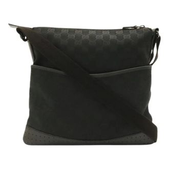 Gucci Pre-owned Vintage Canvas Messenger Bag - - Pre-owned - Damen - Schwarzk - ONE SIZE