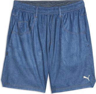 Puma Short de basketball d&eacute;contract&eacute; &agrave; motif 18 cm Art Class Homme, Accessoires, Bleu, 3XL