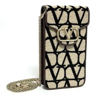 Valentino Pre-owned Canvas schultertasche - - Pre-owned - Damen - Beige - ONE SIZE