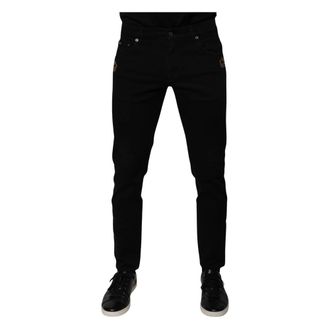 Dolce & Gabbana Slimfit Jeans mit Kronen-Patch-Detail - - Jeans - Herren - Schwarzk - M