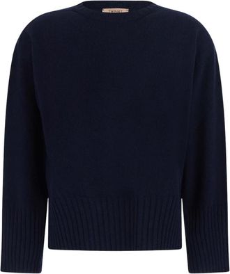 Twinset Klassisches V-Ausschnitt-Oberteil mit langen &Auml;rmeln - - Knitwear - Damen - Blau - XS/S