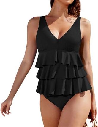 Generic Vente Flash Maillot De Bain Femme 1 Pieces Amincissante avec Armature Rétro Beachwear Natation Pas Cher Culotte Maillot De Bain Femme Couleur Uni Outd