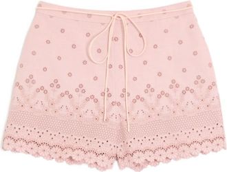 Valentino Ruffle Cotton Ribbon Shorts