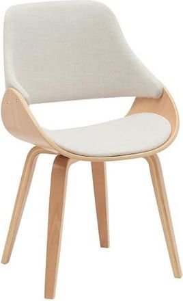 Clp Chaise de Salle &agrave; Manger Vangale I Structure en Bois Courb&eacute; I Rembourr&eacute;e Avec Dossier, Couleur: Nature/Cr&egrave;me, Mat&eacute;riel: Tissu