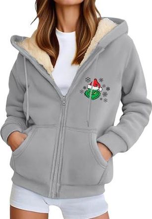 Generic Le Grinch Sweat Femme A Capuche Vetement Moche De Costume Sweet Noël The Oversize Chaud 2025 Noel Sweatshirts Deguisement Adulte Vêtements Christmas P