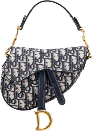 Dior sac ç bandoulière Saddle Bag en toile Mini Oblique (2019) - Bleu