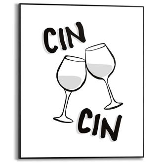 Reinders Slim Frame, Cin Cin, Wohnzimmer, Poster, Deko aesthetic, Poster, Wanddeko, Room Decor, Holz, Schwarz-Wei&szlig;, 50 x 40 cm
