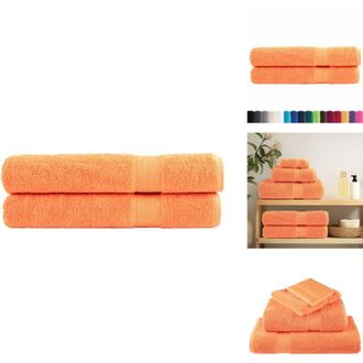 vidaXL Premium-Handt&uuml;cher SOLUND 2 Stk. Orange 100x200 cm 600 g/m&sup2; - Baumwolle - Handtuch - Badetuch - Strandtuch - Orange