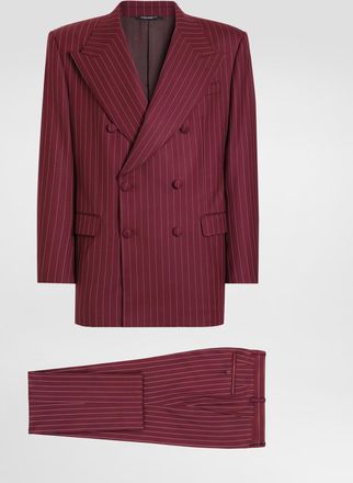Dolce & Gabbana Anzug Martini Aus Wolle Mit Zweireiher-front In Nadelstreifenoptik - Mann Anz&uuml;ge Und Blazer Mehrfarbig Wolle 46