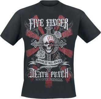 Five Finger Death Punch WashIt Away Homme T-Shirt Manches Courtes Noir L