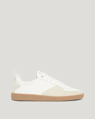 Belstaff Baskets Croft Pour Homme Cuir Nappa Blanc Cass&eacute; Eu 41