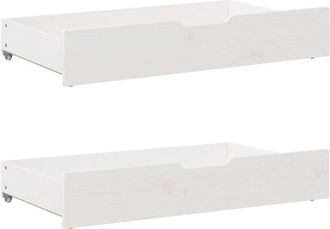 vidaXL Bettschubladen 2 Stk. Wei&szlig; 95x55x17 cm Massivholz Kiefer Vidaxl