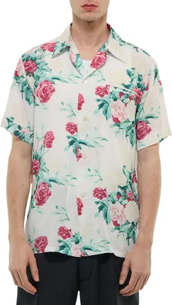 Fursac Chemisette hawa&iuml;enne &agrave; motif floral - Taille XL - Homme