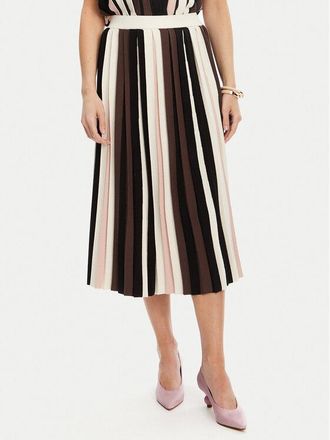 Max Mara Faltenrock Pleiadi 2525306011 Braun Regular Fit