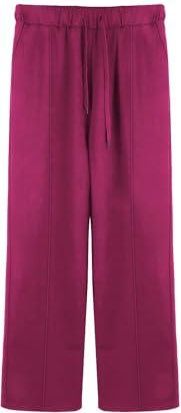 Generico Pantalon de surv&ecirc;tement pour femme dhiver pour femme avec cordon de serrage large, pantalon avec poches douces et confortables pour la course &agrave; pied, 