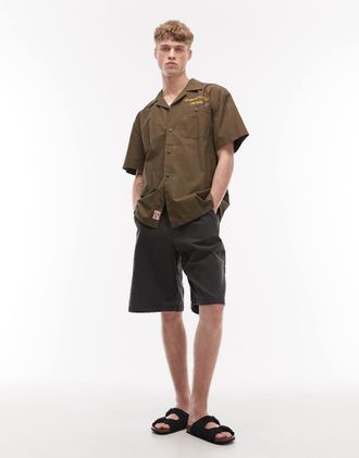 AllSaints Jackson - Bermuda en jean - Noir d&eacute;lav&eacute;