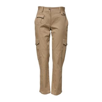 Dolce & Gabbana Beige Tapered Cargo Hose mit Rei&szlig;verschluss - - Trousers - Damen - Beige - XS