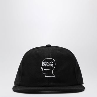 Brain Dead Schwarze Baseballkappe mit gesticktem Logo