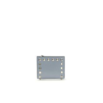 Valentino Garavani Femme, Accessoires, Bleu, Taille: ONE Size Lamb Ovis Aries Aries Leather Wallet